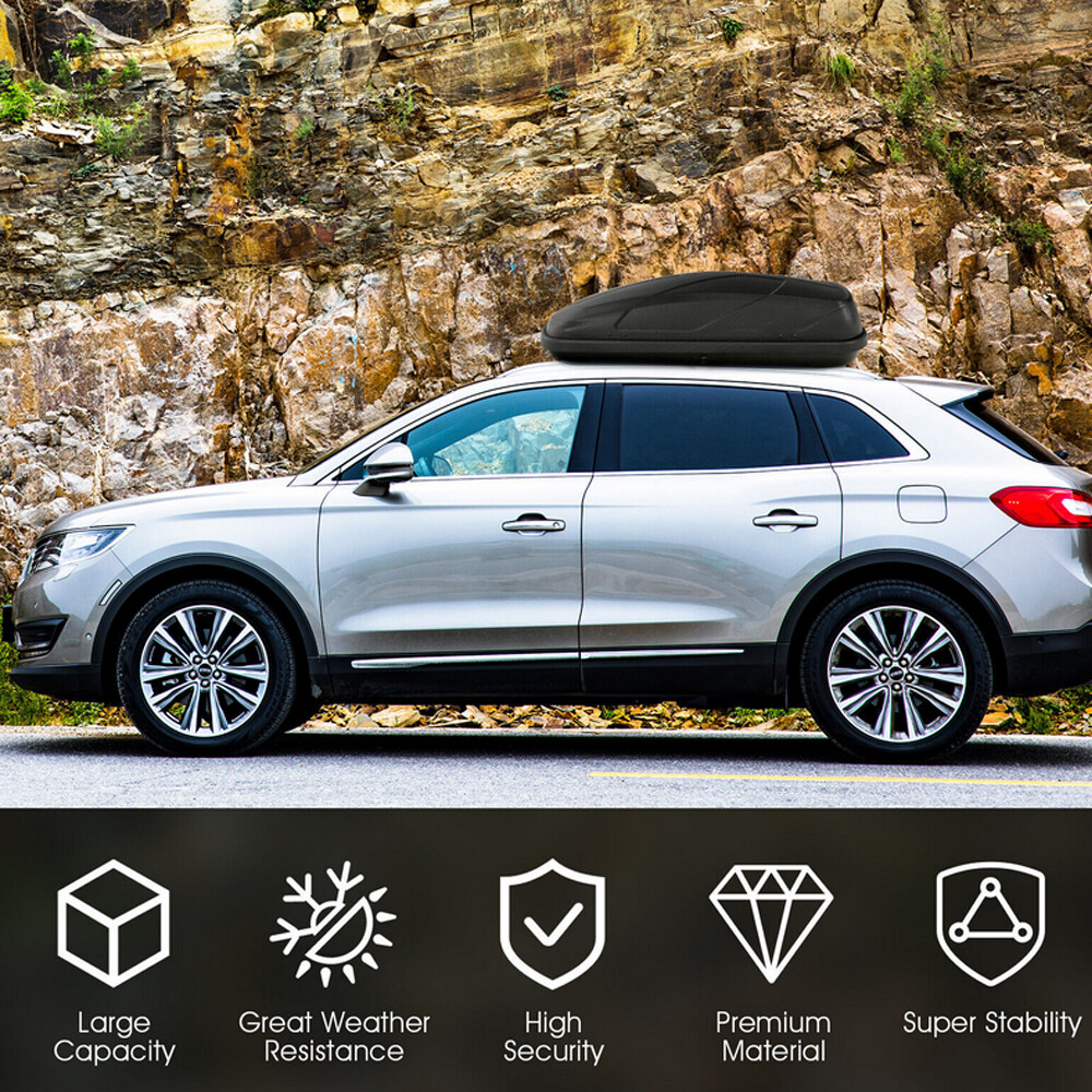 400L Cargo Box Waterproof Rooftop Cargo Carrier Heavy Duty Roof Storage ...