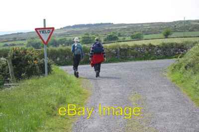 Photo 6x4 Hikers at junction Araglin Road junction near Carran Hill ...