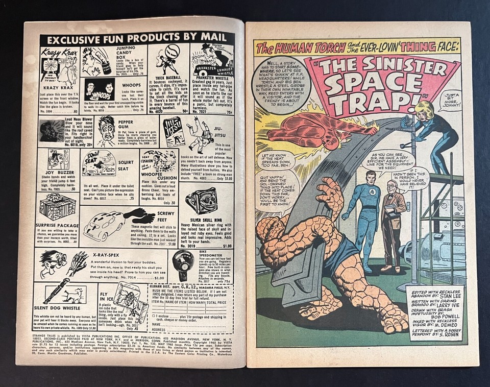 Strange Tales #132 1965 Fantastic Four Thing Dr. Strange Dormammu Steve ...