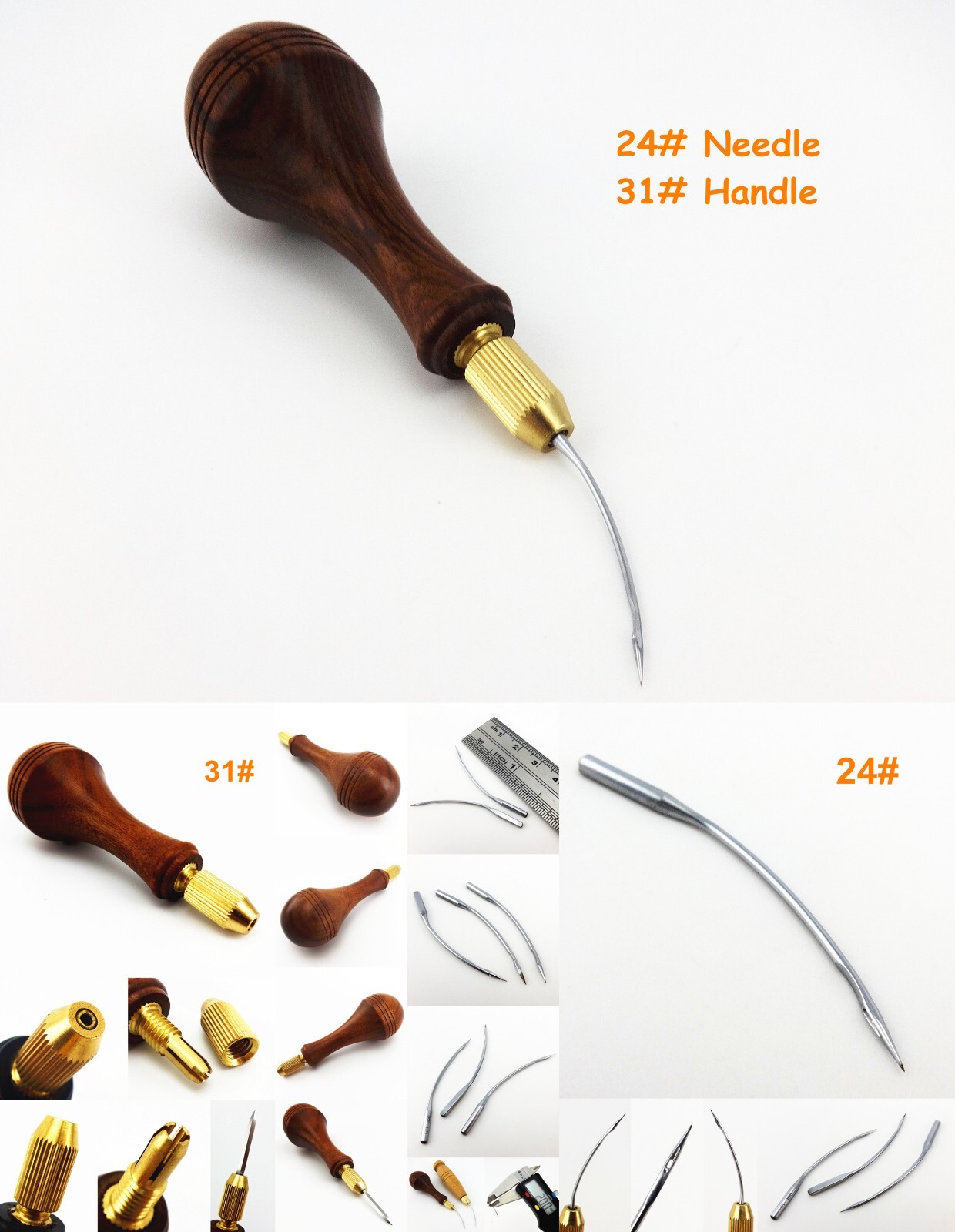 1mm Leathercraft Shoemaker Cobbler Chisel Arc Bent Curved Round Needle ...