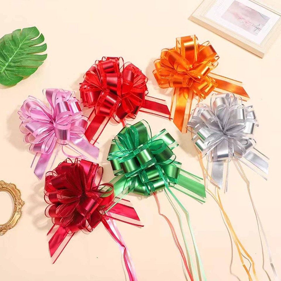 6 Pcs Large Pull Bows7”x8.6” Gift BowRibbon Bows for Wrapping ...