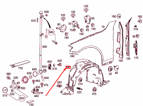 OEM MERCEDES-BENZ S W222 FRONT RIGHT WHEEL HOUSE COVERING A2226902705 ...