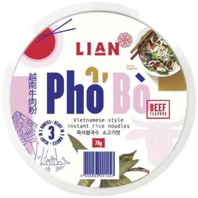 Lian Pho Bo Beef Vietnamese Style Instant Rice Noodle Bowl 70g x 12 ...