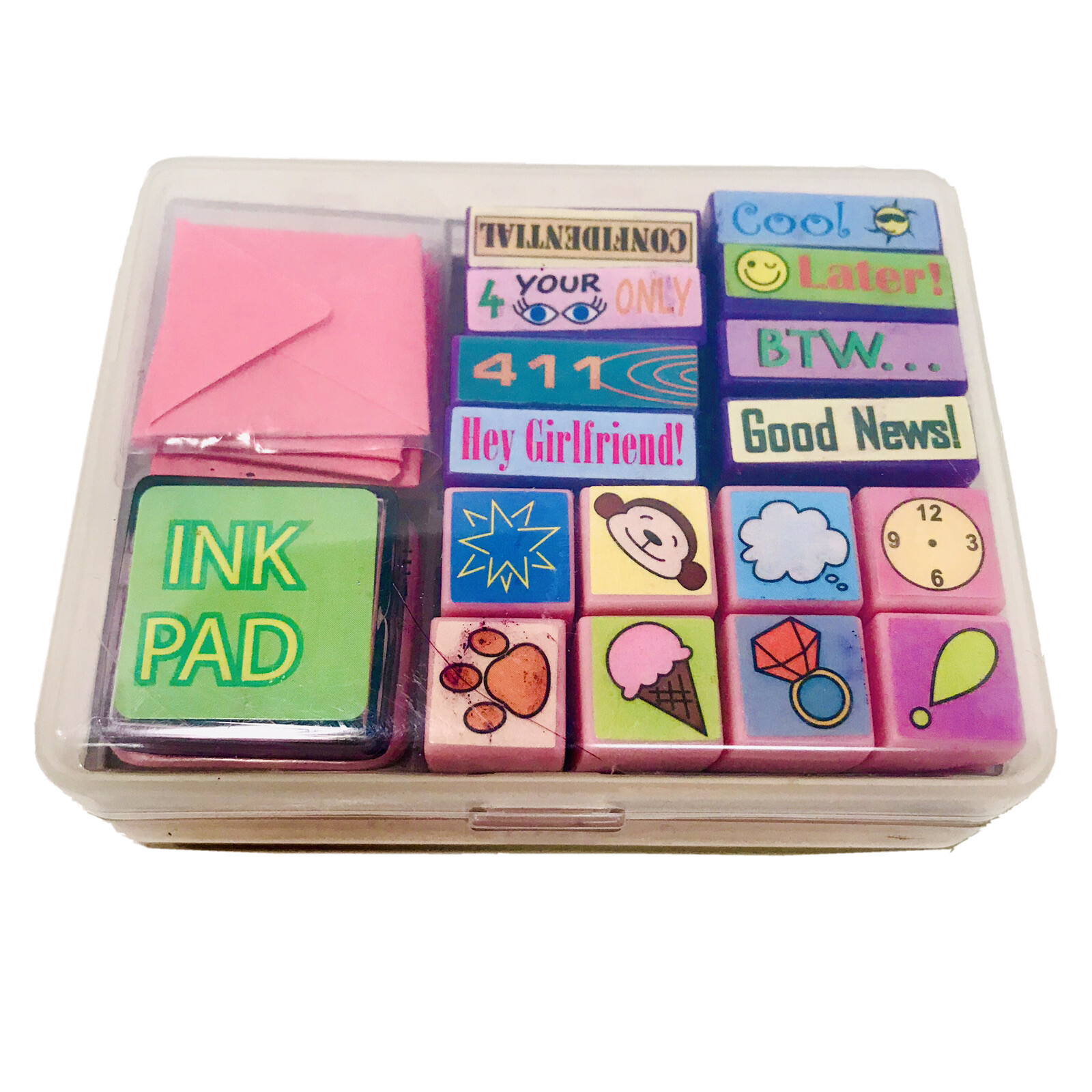 Tangerine Press Vintage Y2K Girlfriends Stationary Notes & 16 Rubber ...