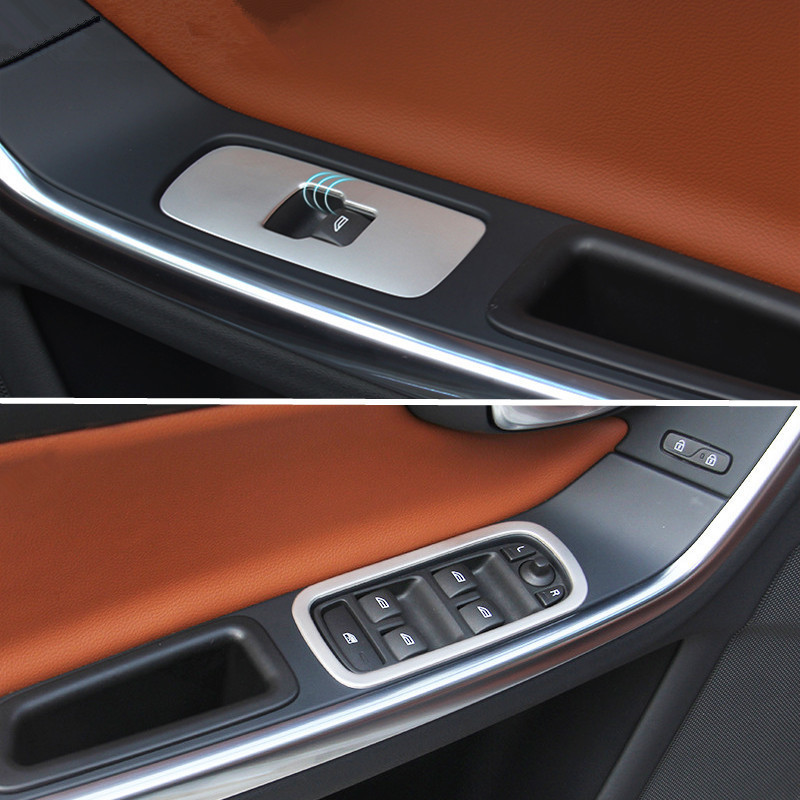 Stainless Steel Door Armrest Panel Decorative Cover Trim For Volvo XC60 ...