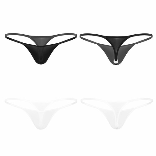 Men's Sheer Mesh G-string Briefs Nylon Spandex Thong Pearl Underpants ...