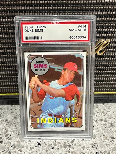 1969 Topps #414 Duke Sims Indians PSA 8 NM-MT | eBay