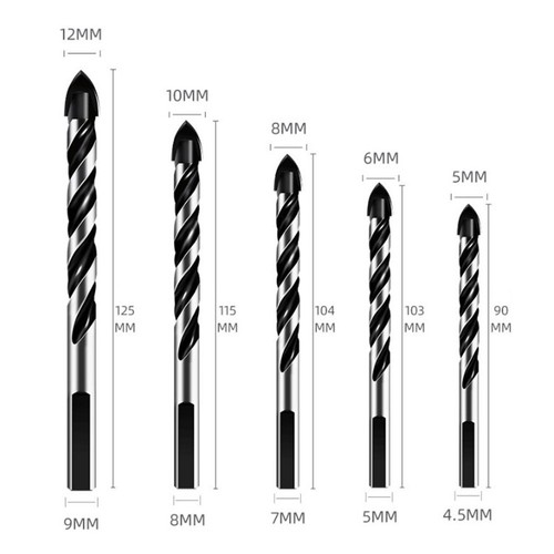 Drill Bits Triangular Shape Handle Drill Bits Electric Drill 1 Set ...