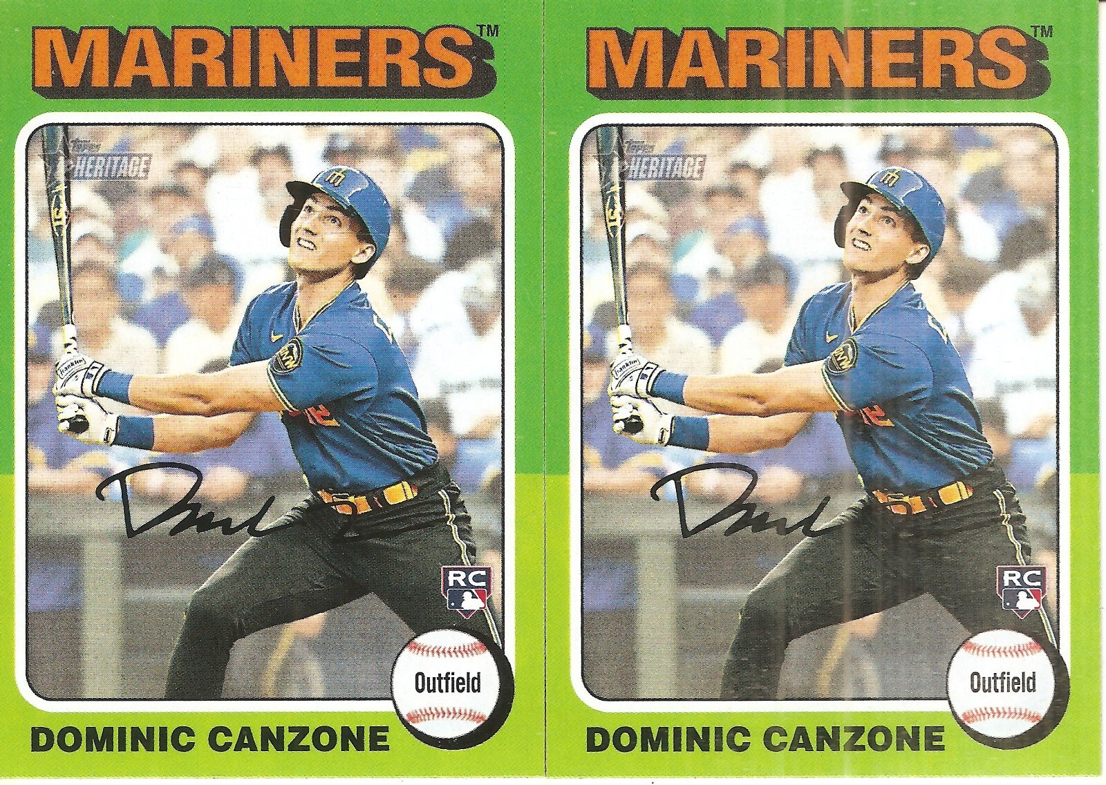 2 CARD 2024 TOPPS HERITAGE DOMINIC CANZONE ROOKIE BASEBALL CARD LOT ...