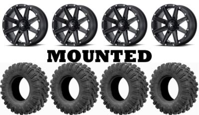 Kit 4 EFX MotoRavage Tires 30x10-14 on MSA M33 Clutch Matte Black ...