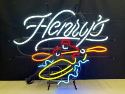Henry's Kayak Sports Beer 24"x20" Neon Lamp Light Sign Hanging ...