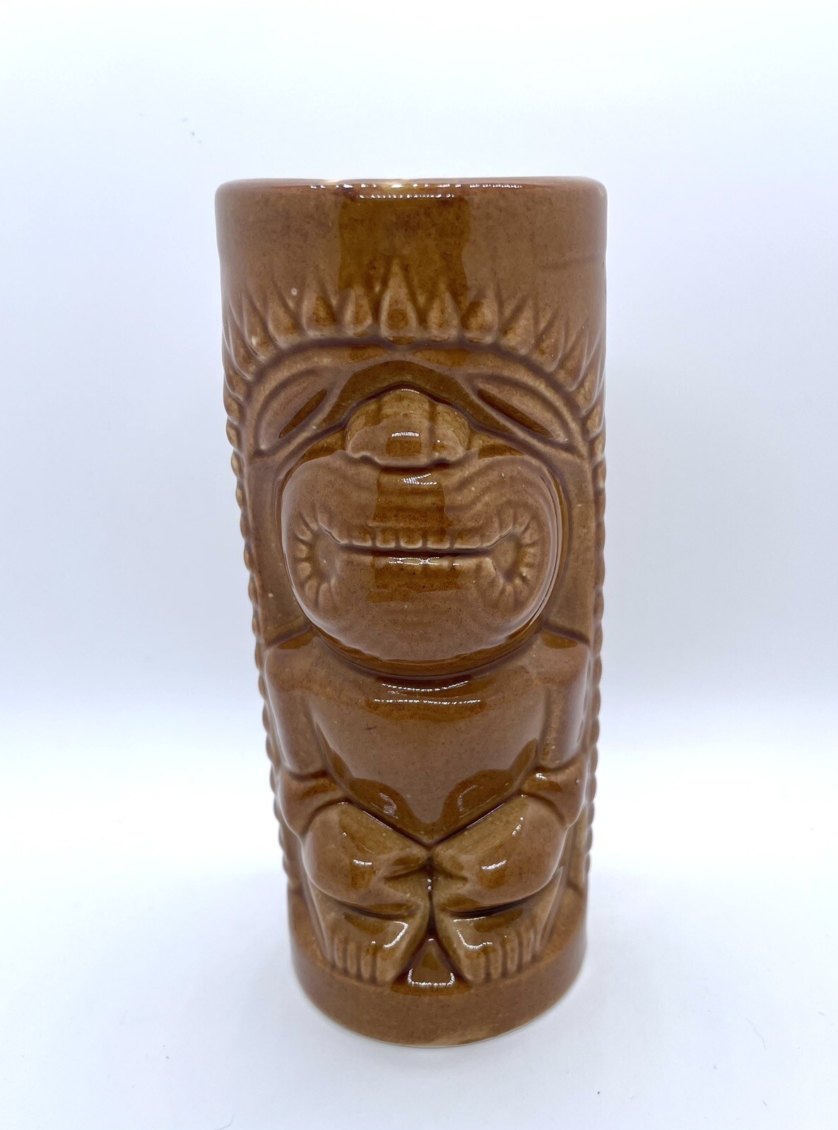 Vintage Polynesian Tiki Vase Brown 6.25” Tall EUC | eBay