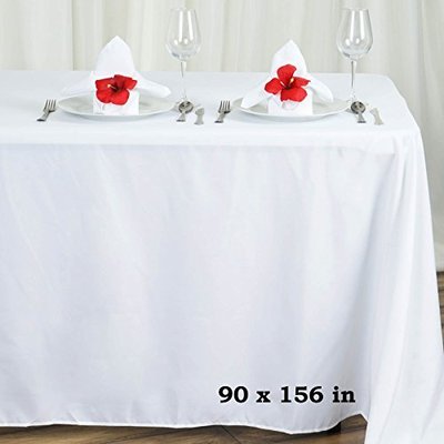 Rectangular Polyester Tablecloth - Floor-Length Drop on Standard 8 ft ...