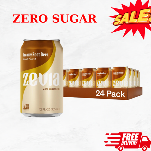 Pack of 24, Zero Calorie Soda, Creamy Root Beer, 12 Ounce Cans ...
