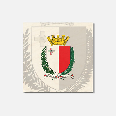Malta Coat Of Arms 4'' X 4'' Square Wooden Coaster | eBay