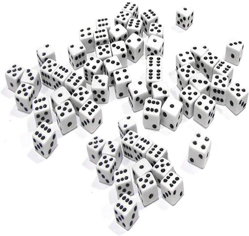 200Pcs 8Mm White Dice with Black Dots 6 Sided Dice Games Dice for ...