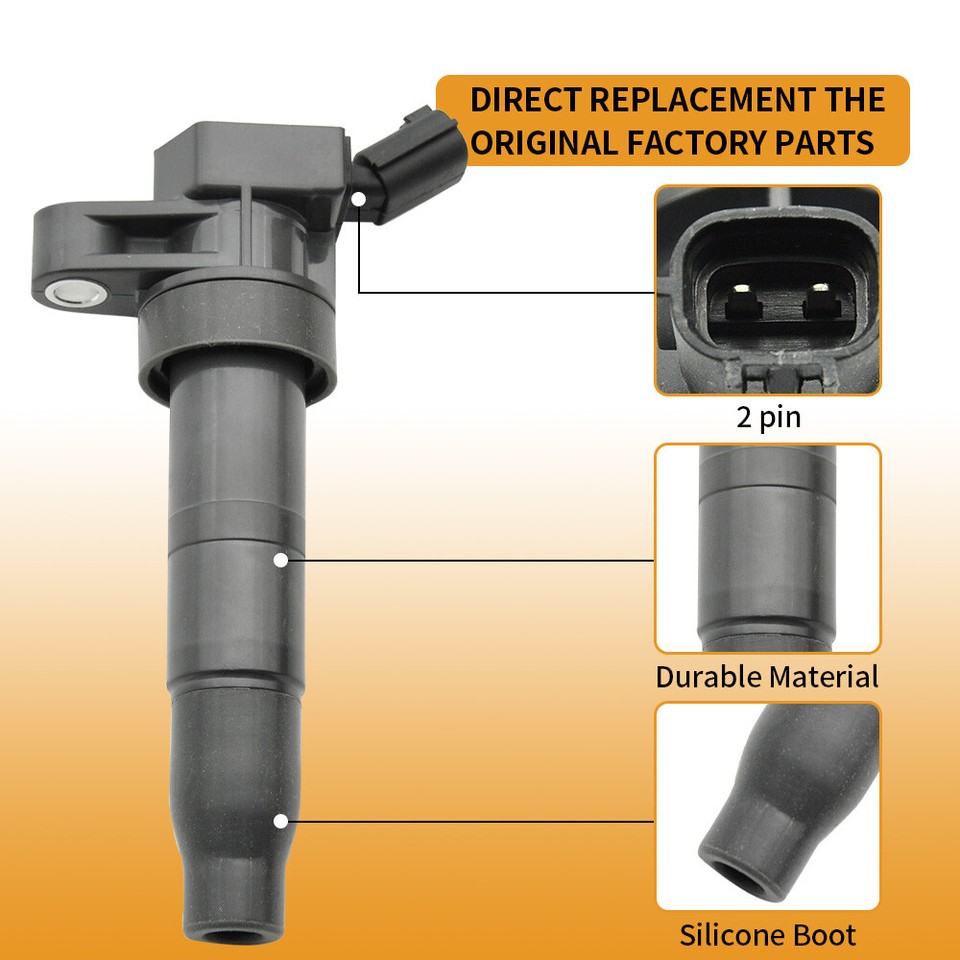 4X OEM Ignition Coil + 4X Iridium Spark plug For Hyundai Sonata Kia ...