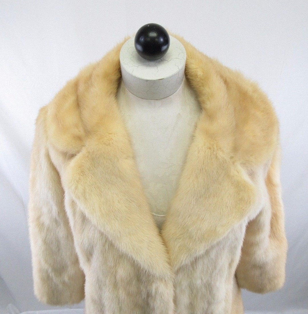 Fur Coat Tourmaline EMBA Natural Pale Beige Mink Women's #VIN131 | eBay