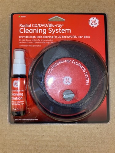 GE Radial Blu-ray/CD/DVD Disc Cleaning System Model 32597 New | eBay