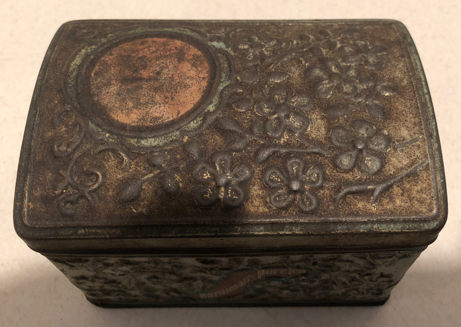 Vintage HORNIMAN'S PURE TEA TIn Box, Hinged Lid, 4 7/8” X 3 1/8” X 3 1/ ...