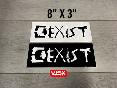 Coexist Guns Bumper Sticker Vinyl Decal JDM Slap (2 PACK) Rights ...