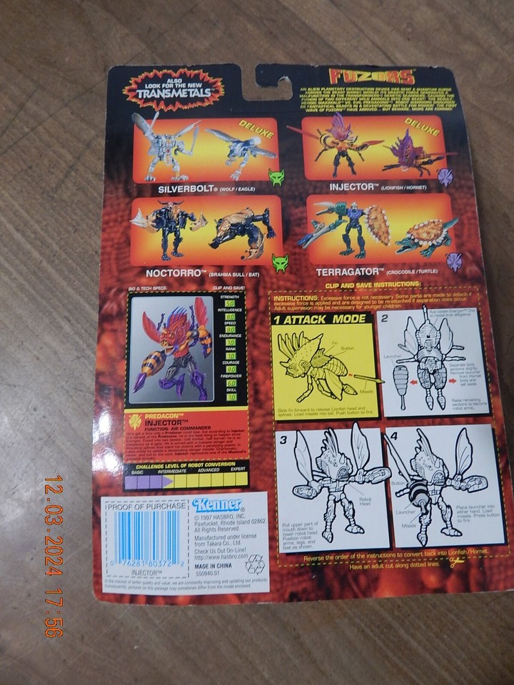 Transformers Beast Wars Fuzors Deluxe Evil Predacon Injector Kenner New ...