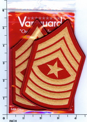 USMC SgtMaj FEMALE gld/red Sergeant Major E9 Marines Chevrons PATCH pr ...