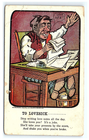 Antique 1910 Comic Postcard Romance Poem Humor To Lovesick Man at Desk ...