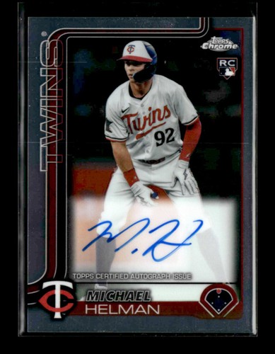 Michael Helman RC 2025 Topps Chrome Baseball Rookie Auto #RA-MH Twins ...