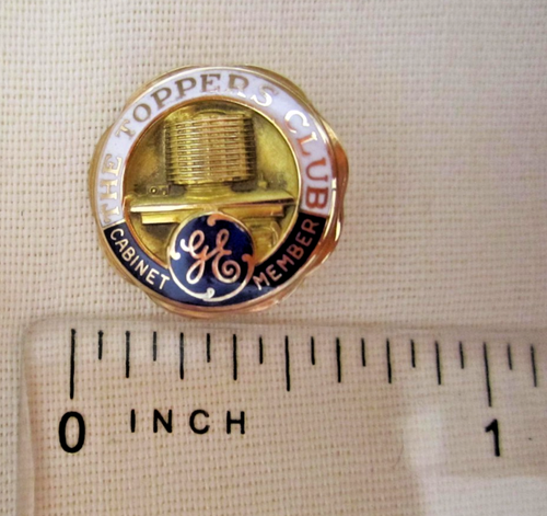 Vintage 10K Gold GE General Electric Pin Toppers Club Cabinet Member- 2 ...
