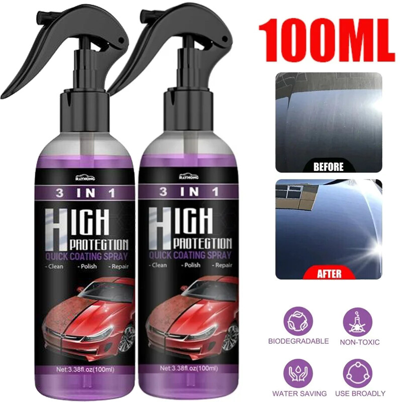 3× Quick Hydrophobic 3 in 1 High Protection Car Coat Ceramic Coating ...