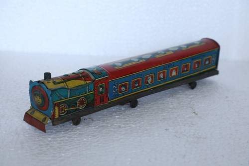 Vintage JANTA Reservation Litho Friction Train Engine Tin Toy | eBay