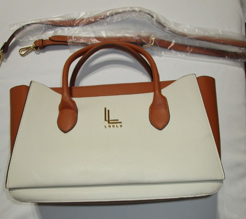 LOULU handbag bi-color cross body shoulder bag Multi-pocket Size M w ...
