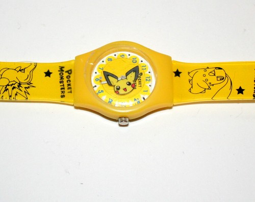 Vtg Pocket Monsters Pichu (Pikachu) Mystery Dial Yellow Watch New 1999 ...