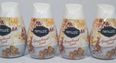 (4) Renuzit Gingerbread Land Holiday Gel Cone Air Freshener 7oz Limited ...