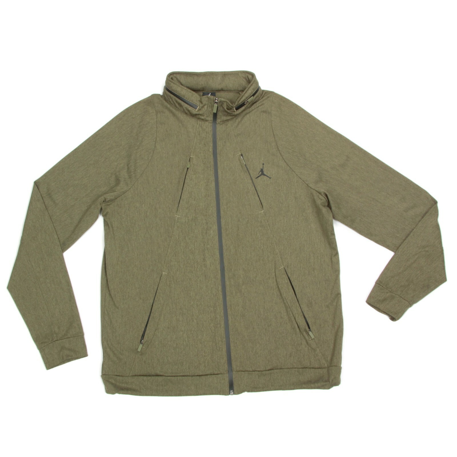 NIKE BASKETBALL Jordan Logo Green Track Jacket hooded… - Gem