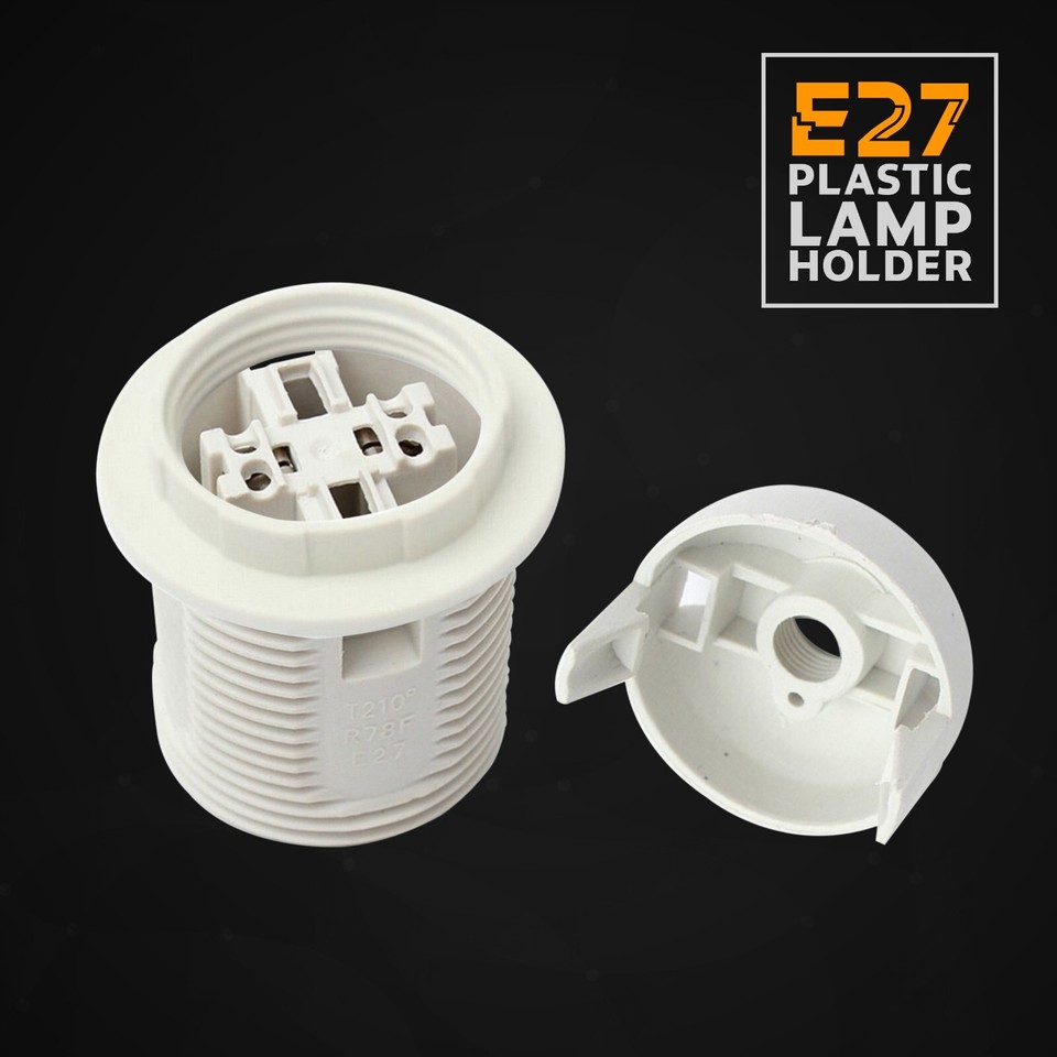 E27 E14 Plastic Light Bulb Lamp Holder Screw style Pendant Socket Bulb ...