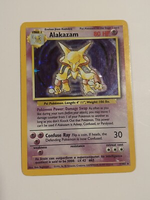 Pokémon TCG Alakazam Base Set 1/102 Holo Unlimited Holo Rare | eBay