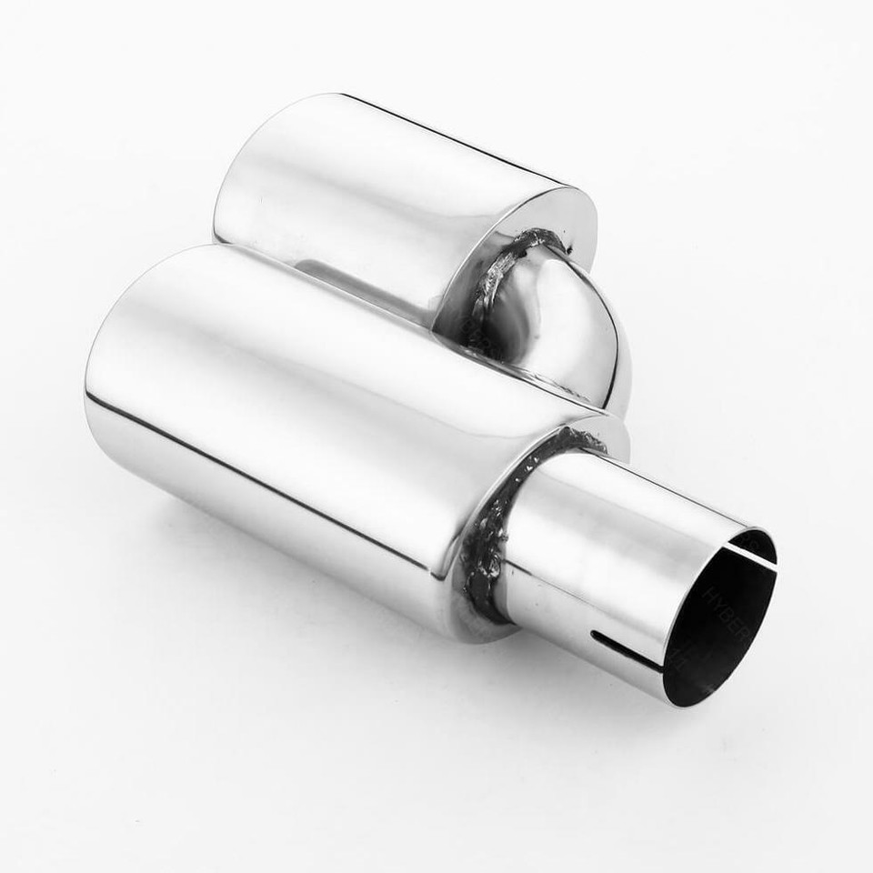 Pair Clamp On Offset 2-1/8" Inlet Quad Staggered Oval Slant Cut Exhaust ...