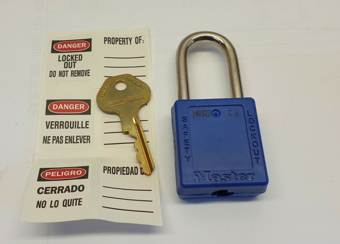 Box of 6 Master Lock 410 KA Blue Safety Lockout Padlock Isolation Tag ...