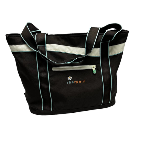 Sherpani Lily Tote Shoulder Bag Large Brown Nylon Carryall Reinforced ...