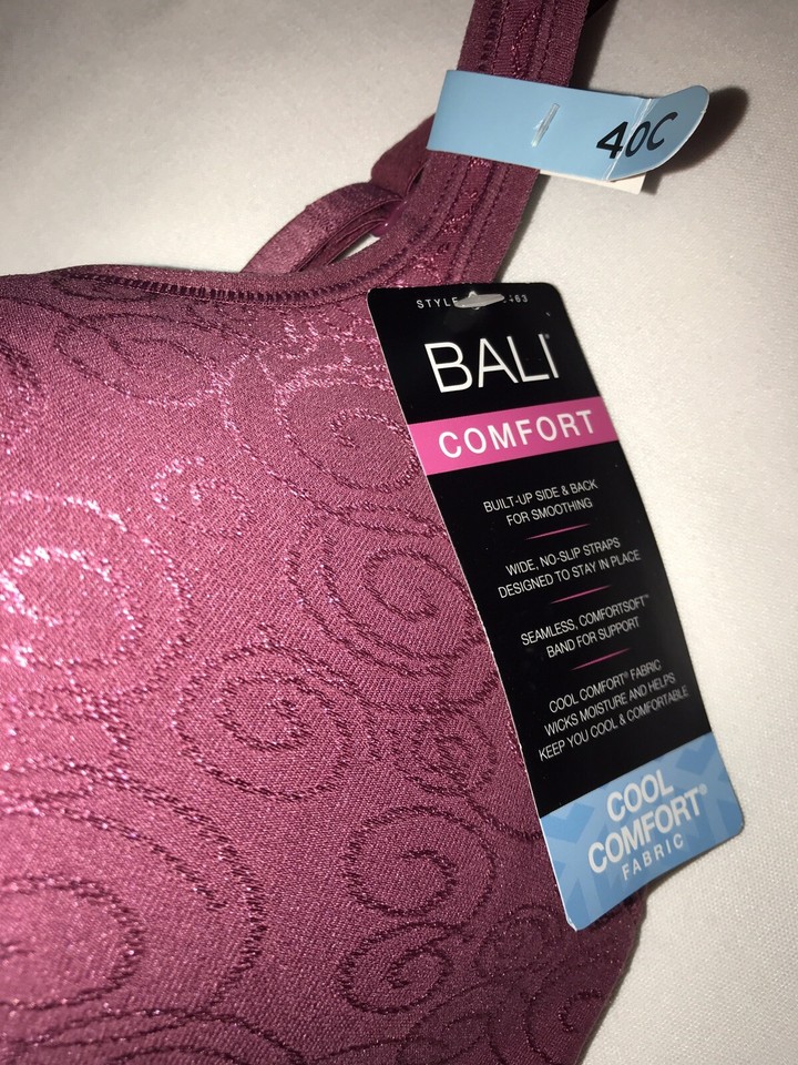 Bali Comfort Wire Free Bra 3463 40C Berry | eBay