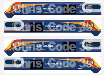 Adhesive Vinyl Class 43 HST Decal suit OO gauge Hornby / Lima - East ...