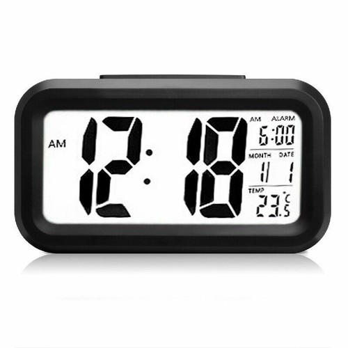 Digital LED Snooze Alarm Clock Time Temperature Day/Night Mode Clock ...