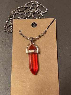 Red Pendulum Pendant Necklace Handcrafted Women Men Teens | eBay