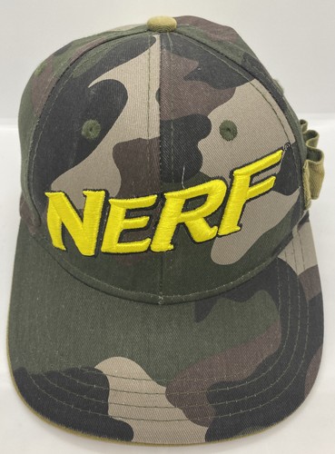 Youth NERF Camouflage Hat Adjustable Baseball Cap Holds Darts Neon ...