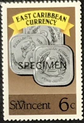 St Vincent #SG1099 MNH Specimen 1987 Caribbean Currency Coins Perf 13½ ...