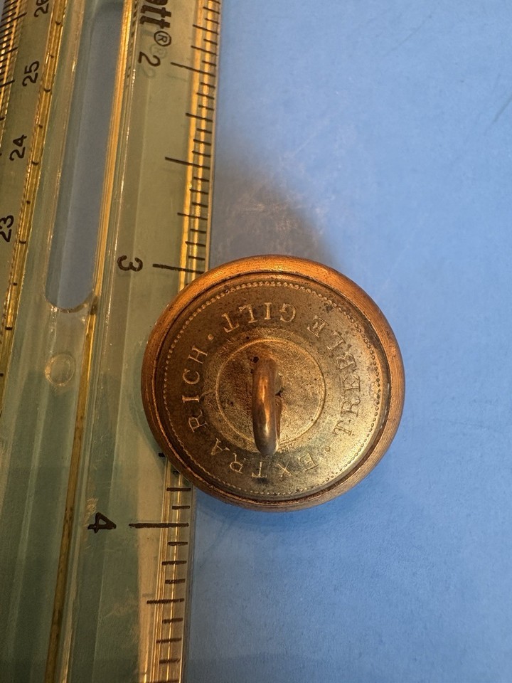 Original Civil War Confederate Staff Officer’s Button Treble Extra Rich ...
