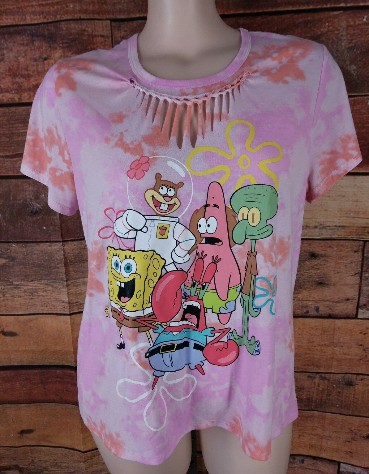 Spongebob Squarepants~3X/21 JR Plus~Pink Tie Dye T-Sh… - Gem