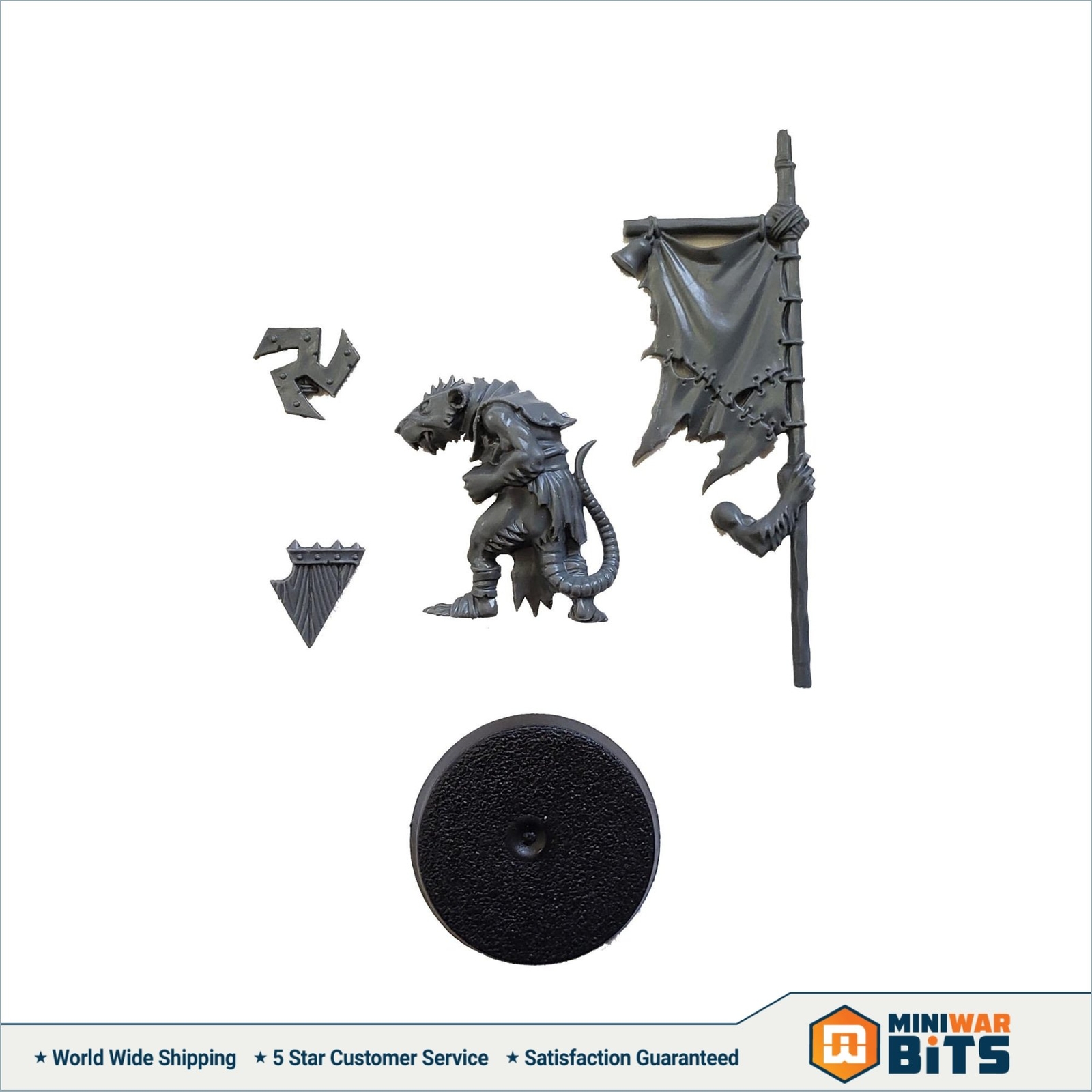 Clanrat Standard Bearer Single Figure Model - Warhammer AOS Skaven Bits ...